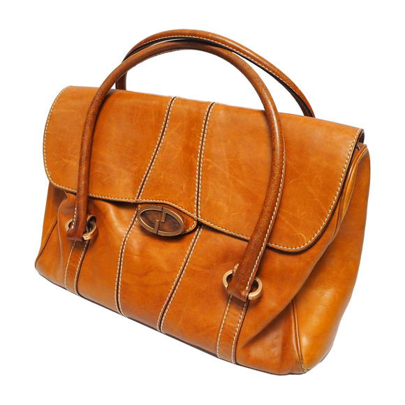 Gucci | Bags | Gucci Push Lock Flap Gg Logo Leather Tote Bag Brown ...